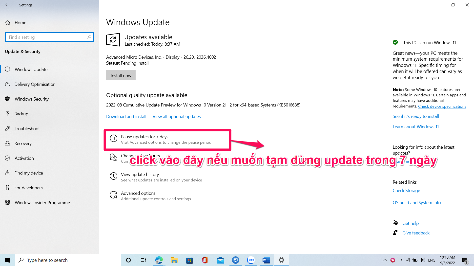 Windows Update - Cách tắt Windows Update tự động